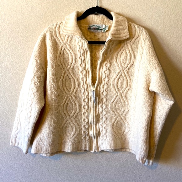 Aran Crafts | Sweaters | Aran Crafts Fisherman Cardi 0 Merino Wool Made ...